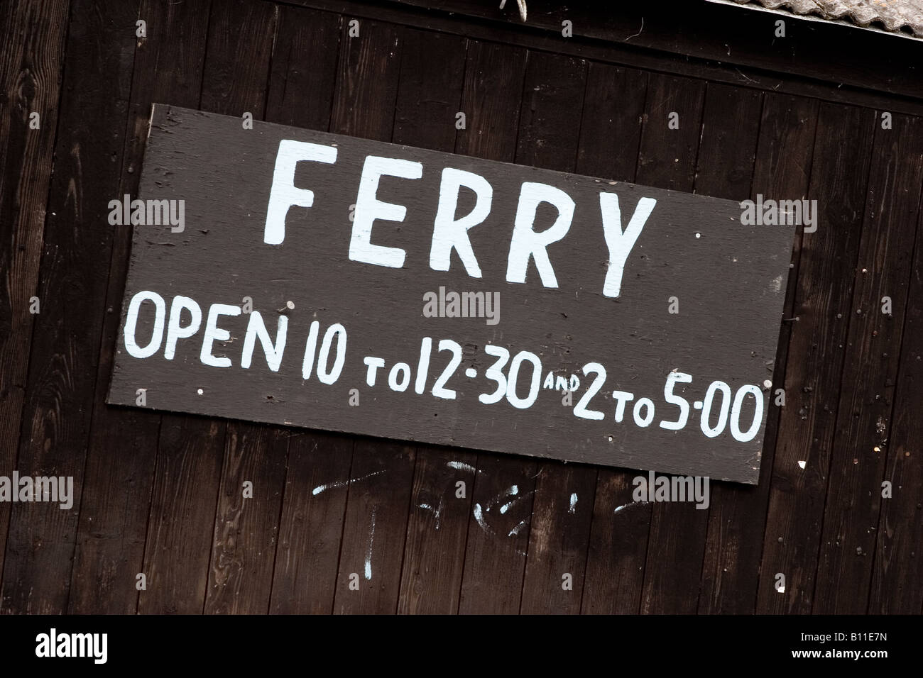 Ferry Sign on Fishing Huts in Walberswick, Suffolk Stock Photo - Alamy