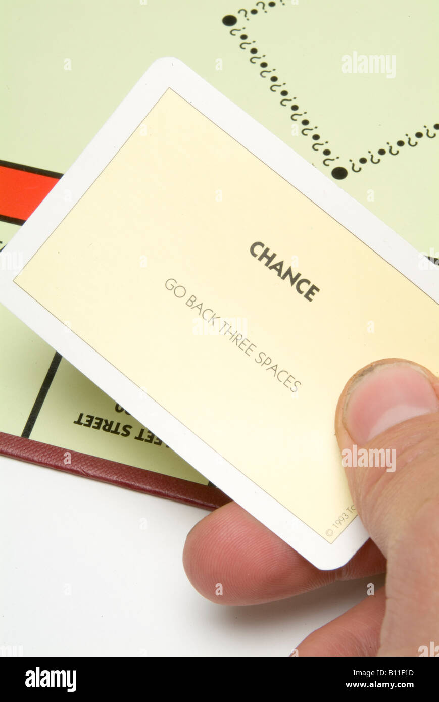 set back fail failure go back three steps monopoly board game Stock ...