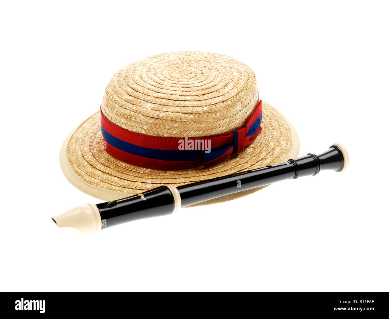 Wicker Hat with Recorder Stock Photo - Alamy
