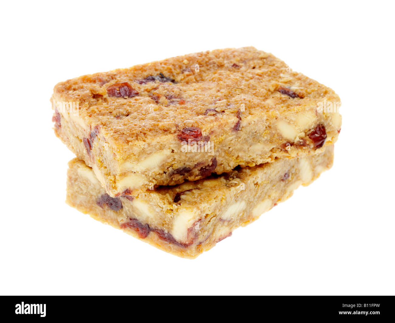 Cranberry and White Chocolate Flapjack Slice Stock Photo - Alamy