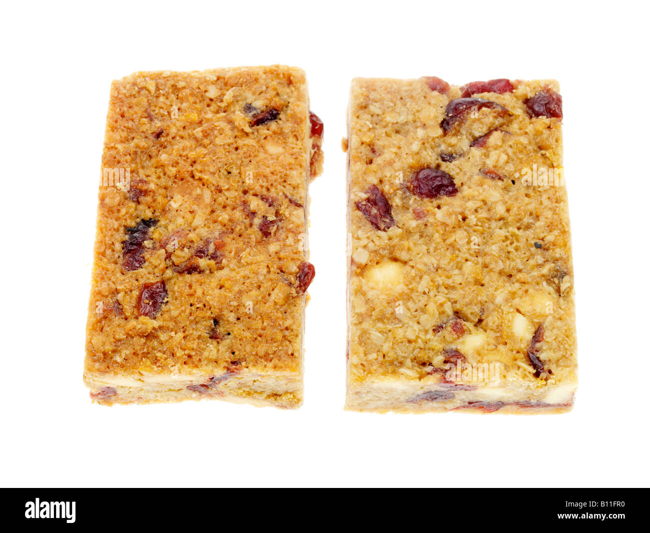 Cranberry and White Chocolate Flapjack Slice Stock Photo - Alamy