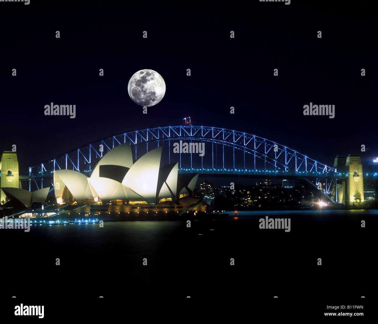 OPERA HOUSE (©JORN UTZON 1963) SYDNEY HARBOUR SKYLINE NEW SOUTH WALES ...