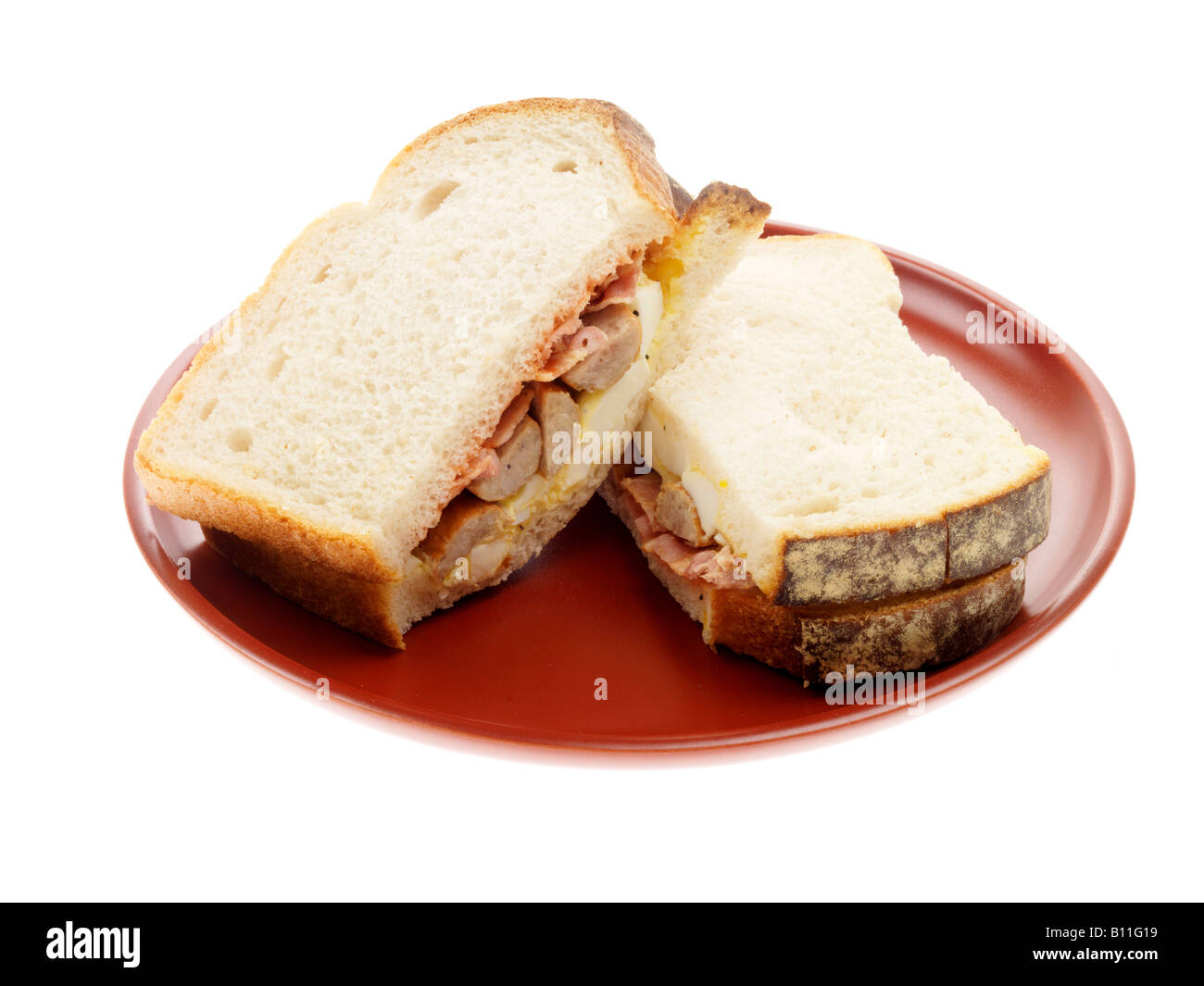 English breakfast on white plates hi-res stock photography and images ...
