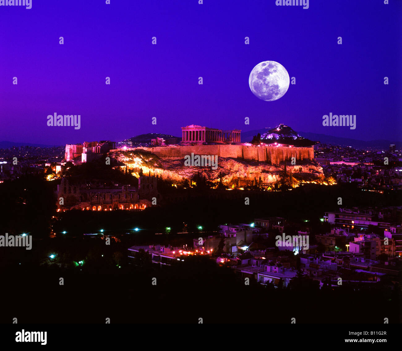 ACROPOLIS PARTHENON & ODEON ATHENS SKYLINE GREECE Stock Photo - Alamy
