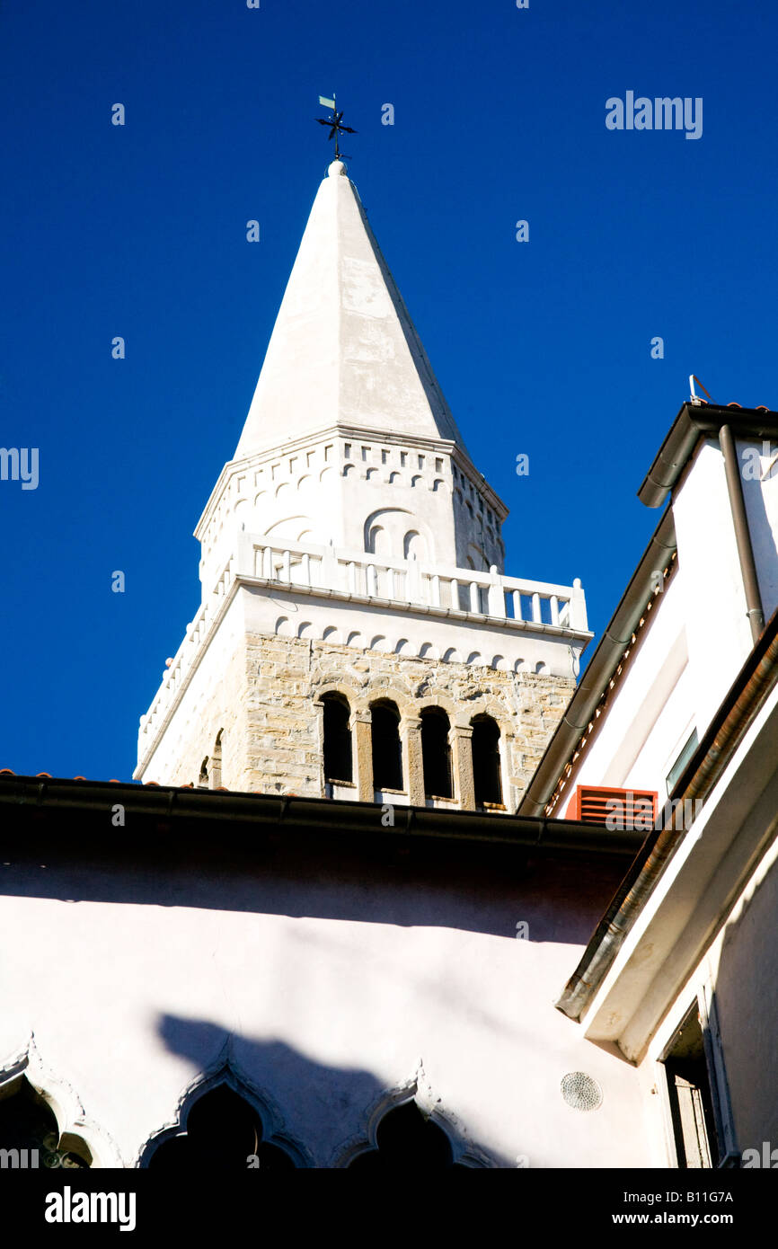 Bell tower of St. Nazarius Cathedral in Koper Slovenia Stock Photo - Alamy