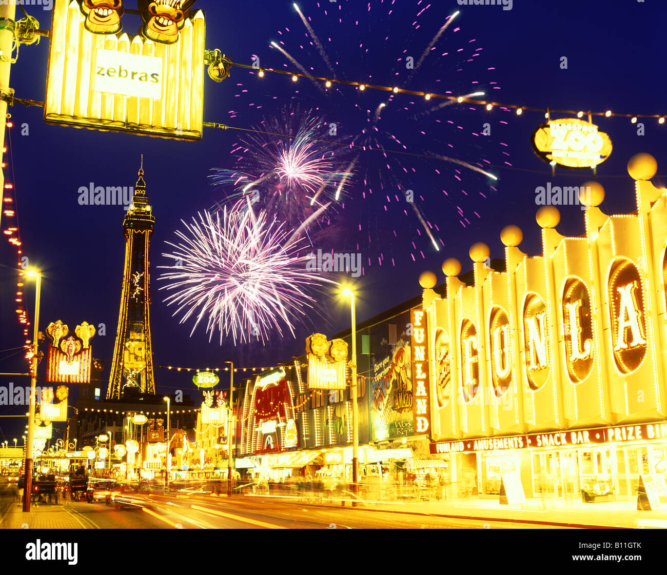 Blackpool tower lit up illuminations hi-res stock photography and ...
