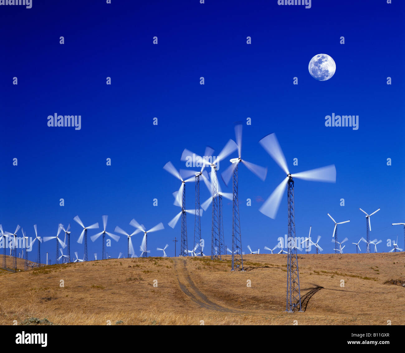 ALTAMONT PASS WIND TURBINE POWER PLANT CALIFORNIA USA Stock Photo - Alamy