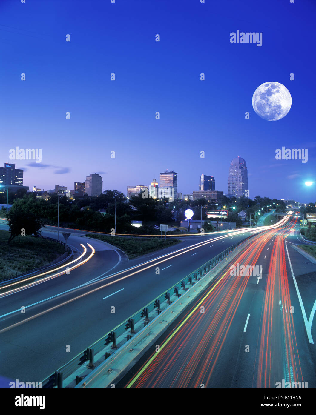 INTERSTATE 40 BUSINESS LOOP DOWNTOWN SKYLINE WINSTON SALEM NORTH ...