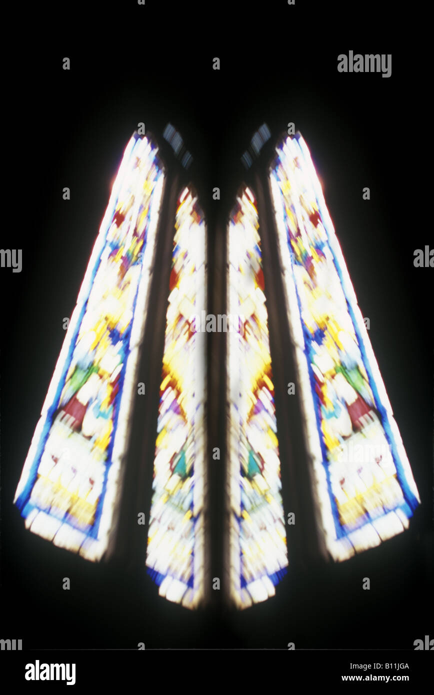 CHURCH CHAPEL WINDOWS INTERIOR Stock Photo - Alamy