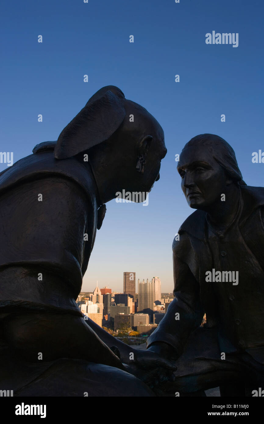 GEORGE WASHINGTON AND CHIEF GUYASUTA STATUES PITTSBURGH PENNSYLVANIA ...