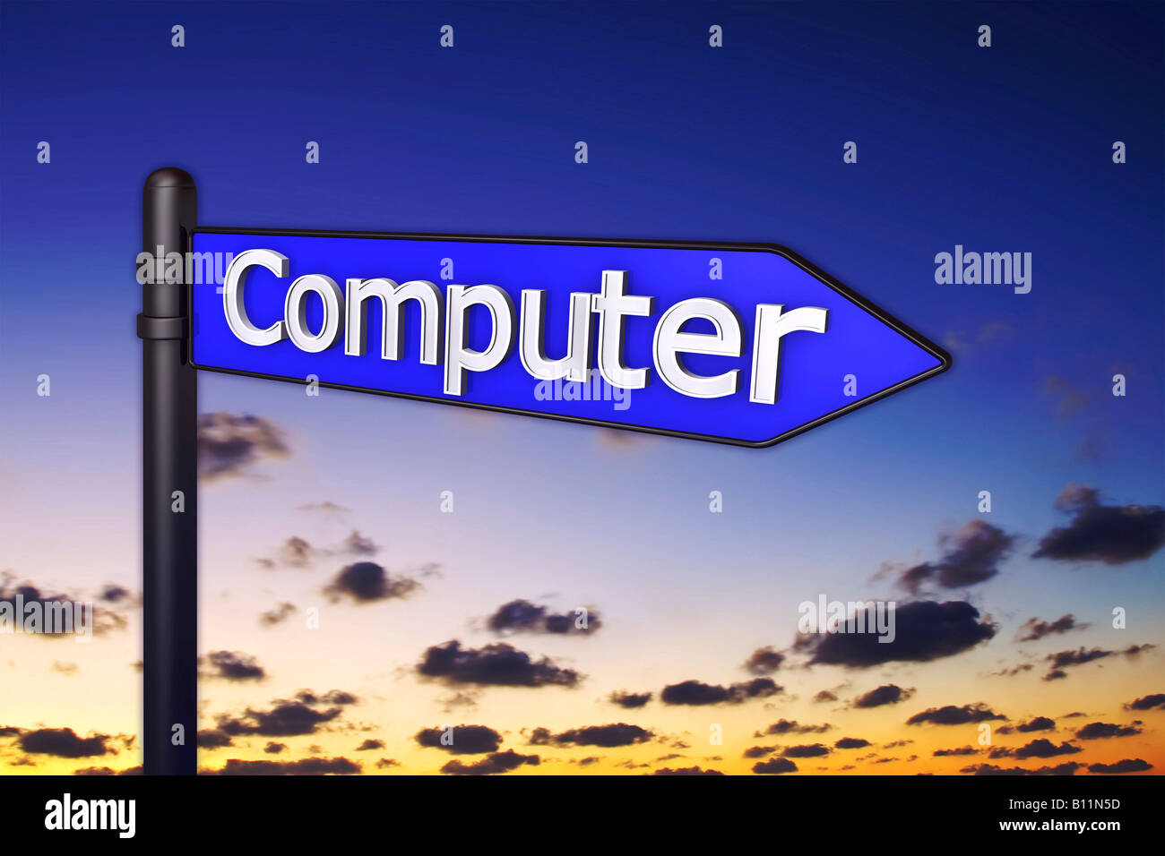 computer sign 3d concept illustration Stock Photo - Alamy