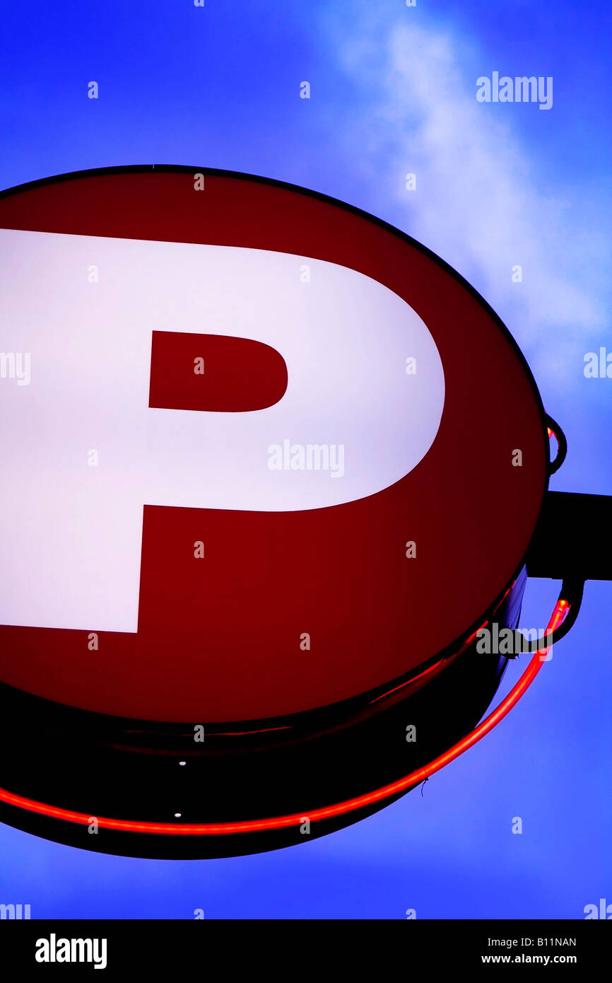 picture of the neon parking sign Stock Photo - Alamy