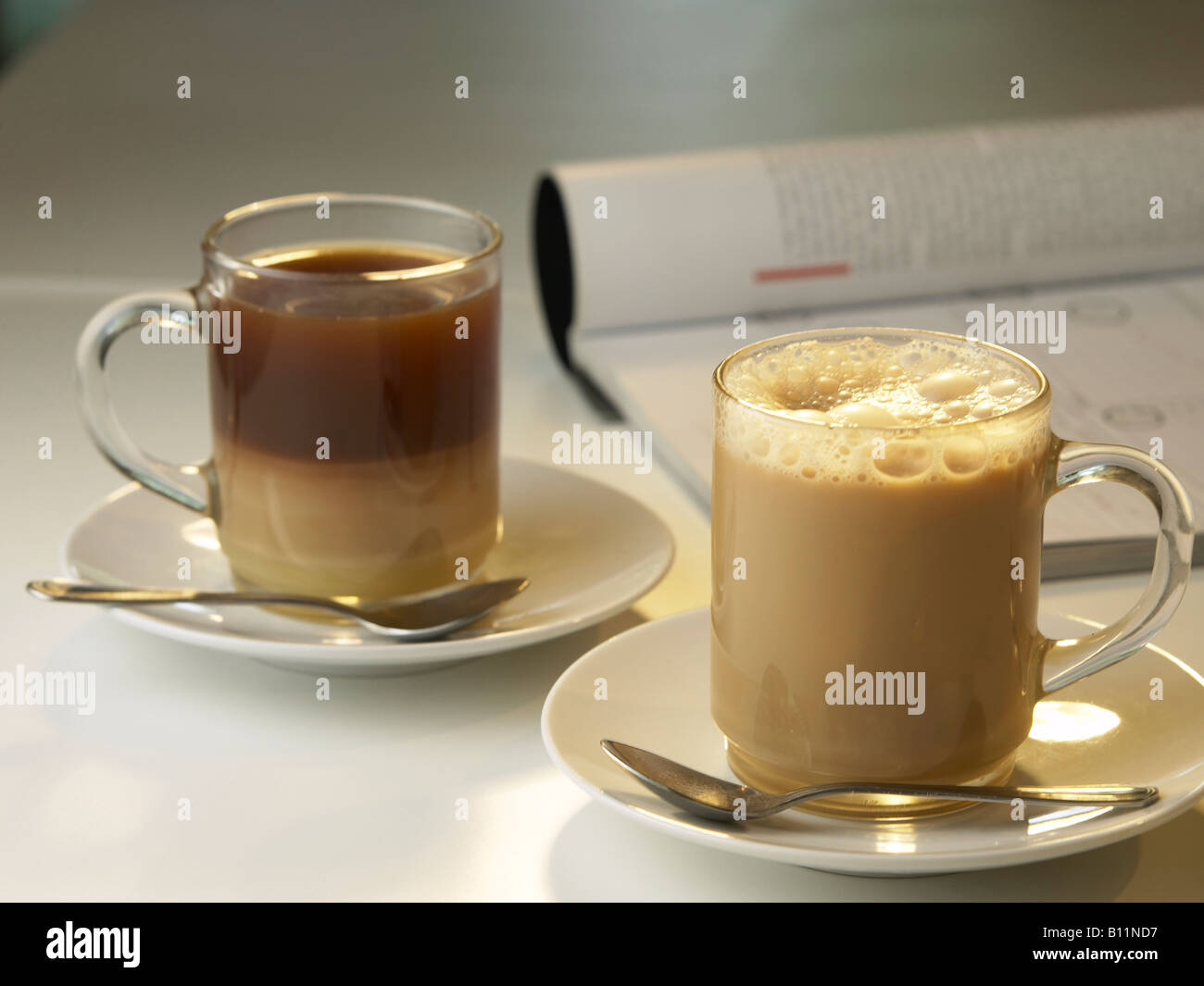 hot beverages with magazine Stock Photo - Alamy