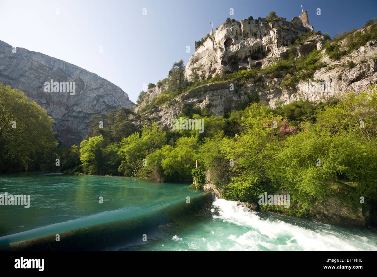 The Sorgue river at Fontaine-de-Vaucluse (Vaucluse - France). La Sorgue ...