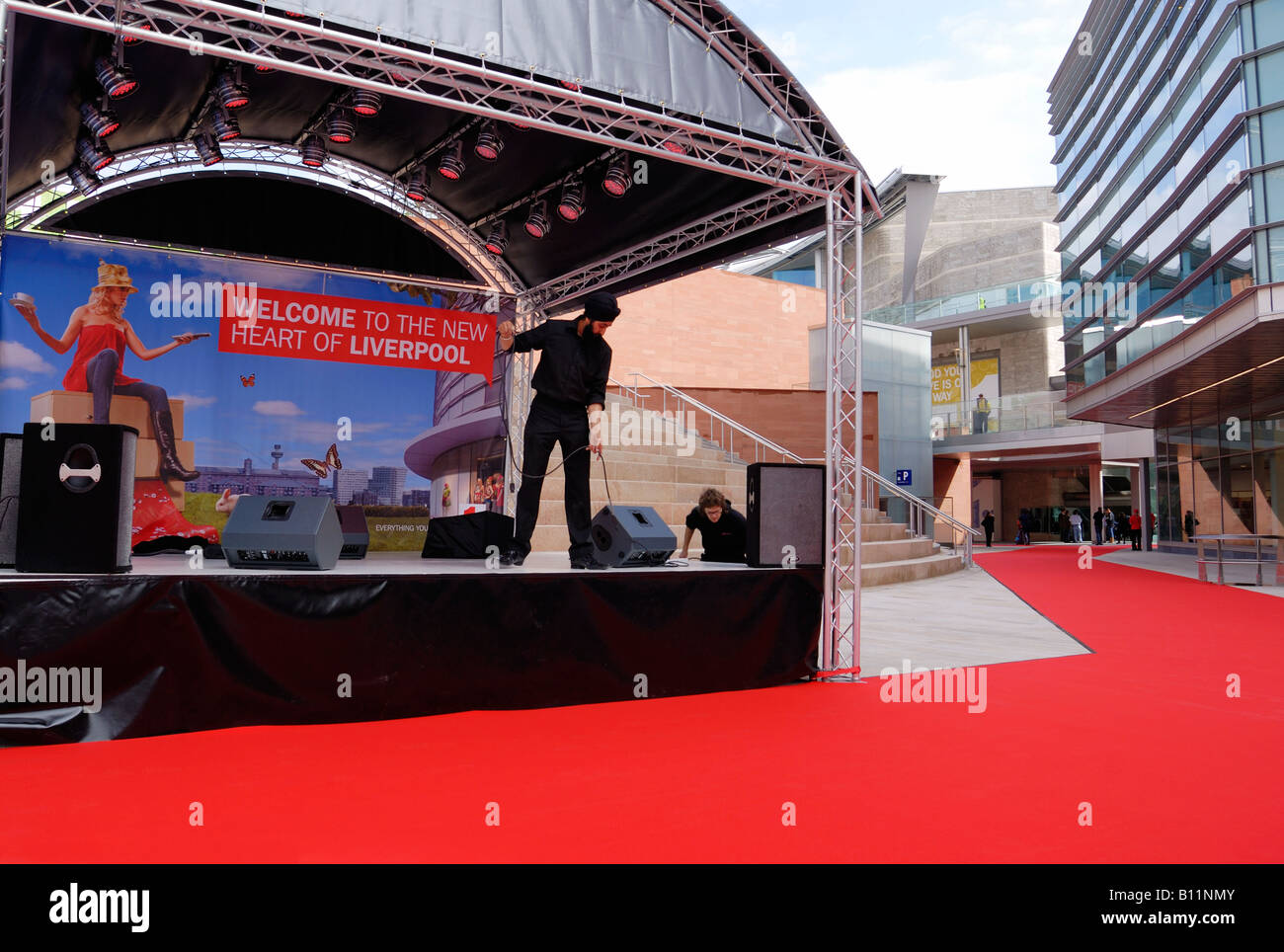 Liverpool One shopping area with the red carpet Stock Photo - Alamy