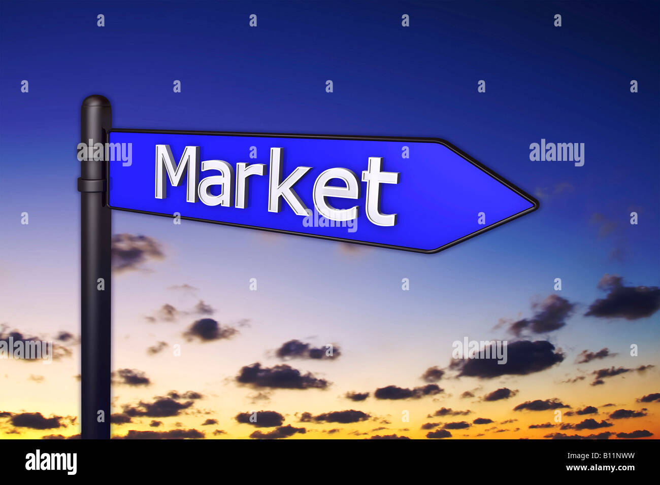 market 3d concept illustration Stock Photo - Alamy