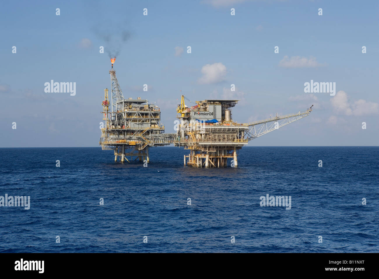 Oil production and exploration rigs in the South China Seas. Natuna ...