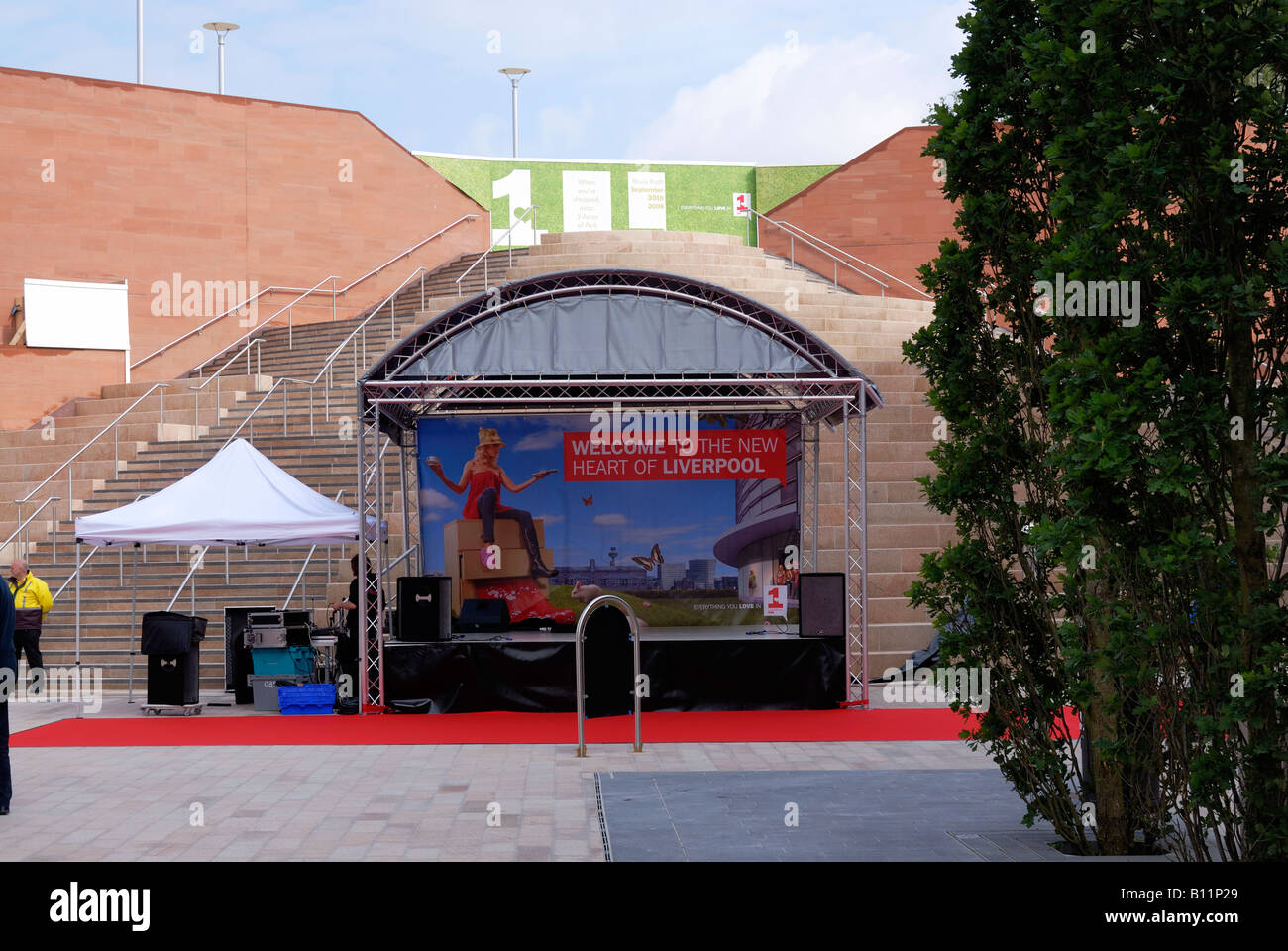 Liverpool One shopping area with the red carpet Stock Photo - Alamy