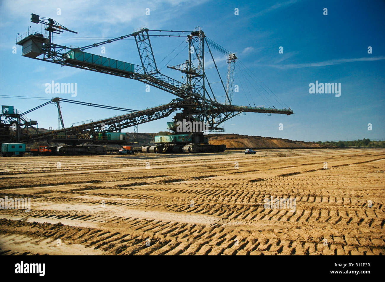 Surface Mining of brown coal lignite in eastern Germany near Leipzig ...