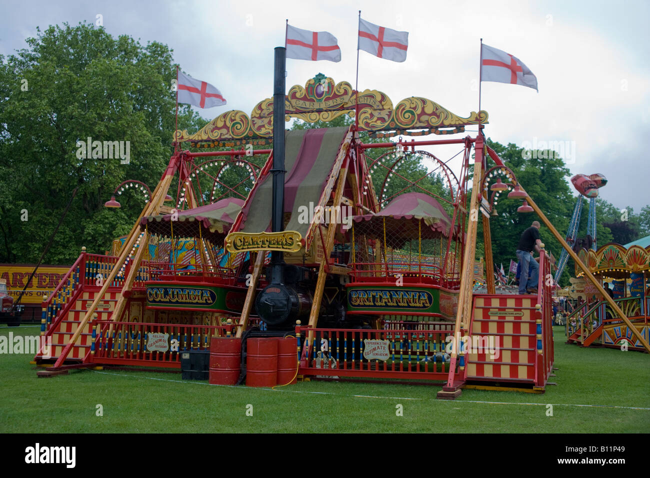 50s People Summer classic coconut throwing fair funfair helter skelter ...