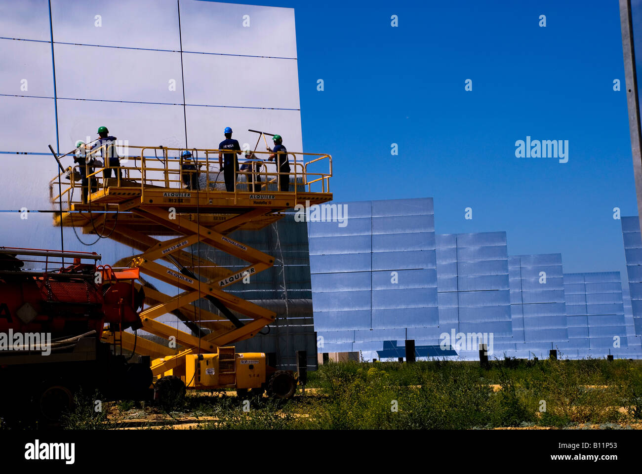The world's first commercial solar tower power plant Stock Photo - Alamy