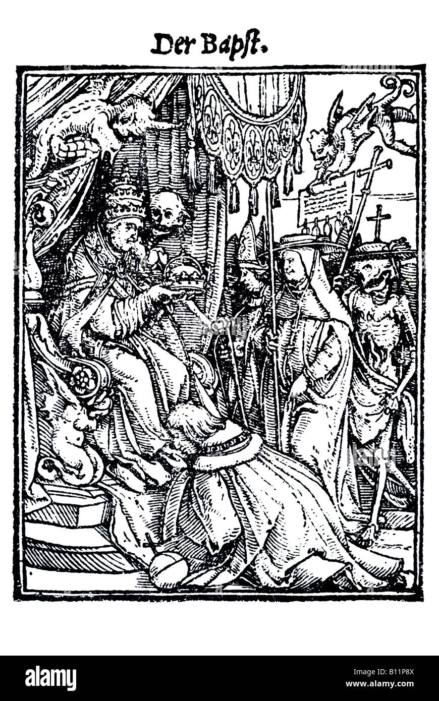 The pontifex, pontiff, pope, Hans Holbein the younger, Danse Macabre ...
