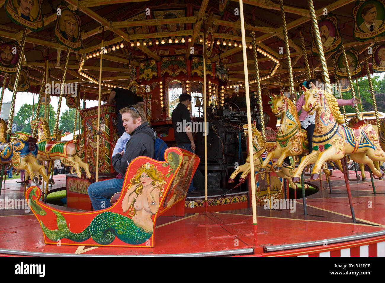 50s People Summer classic coconut throwing fair funfair helter skelter ...