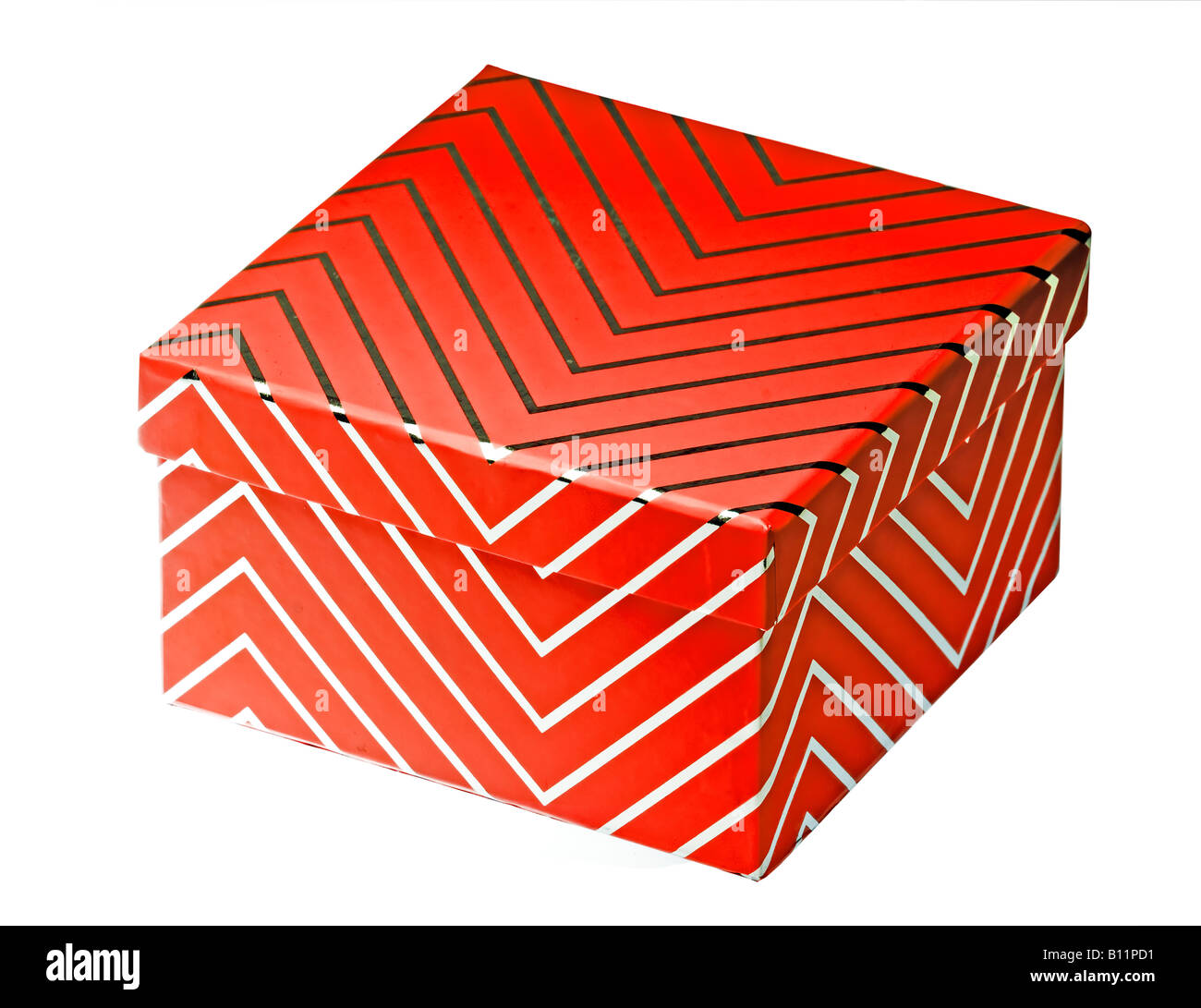 neat gift box with decorative silver lines Stock Photo - Alamy