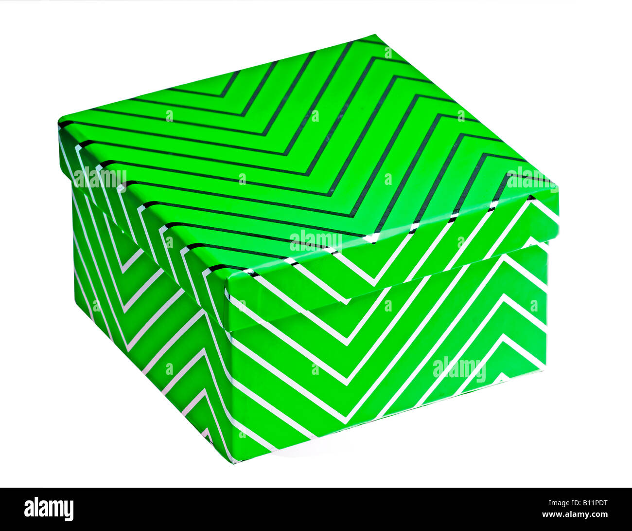 neat gift box with decorative silver lines Stock Photo - Alamy