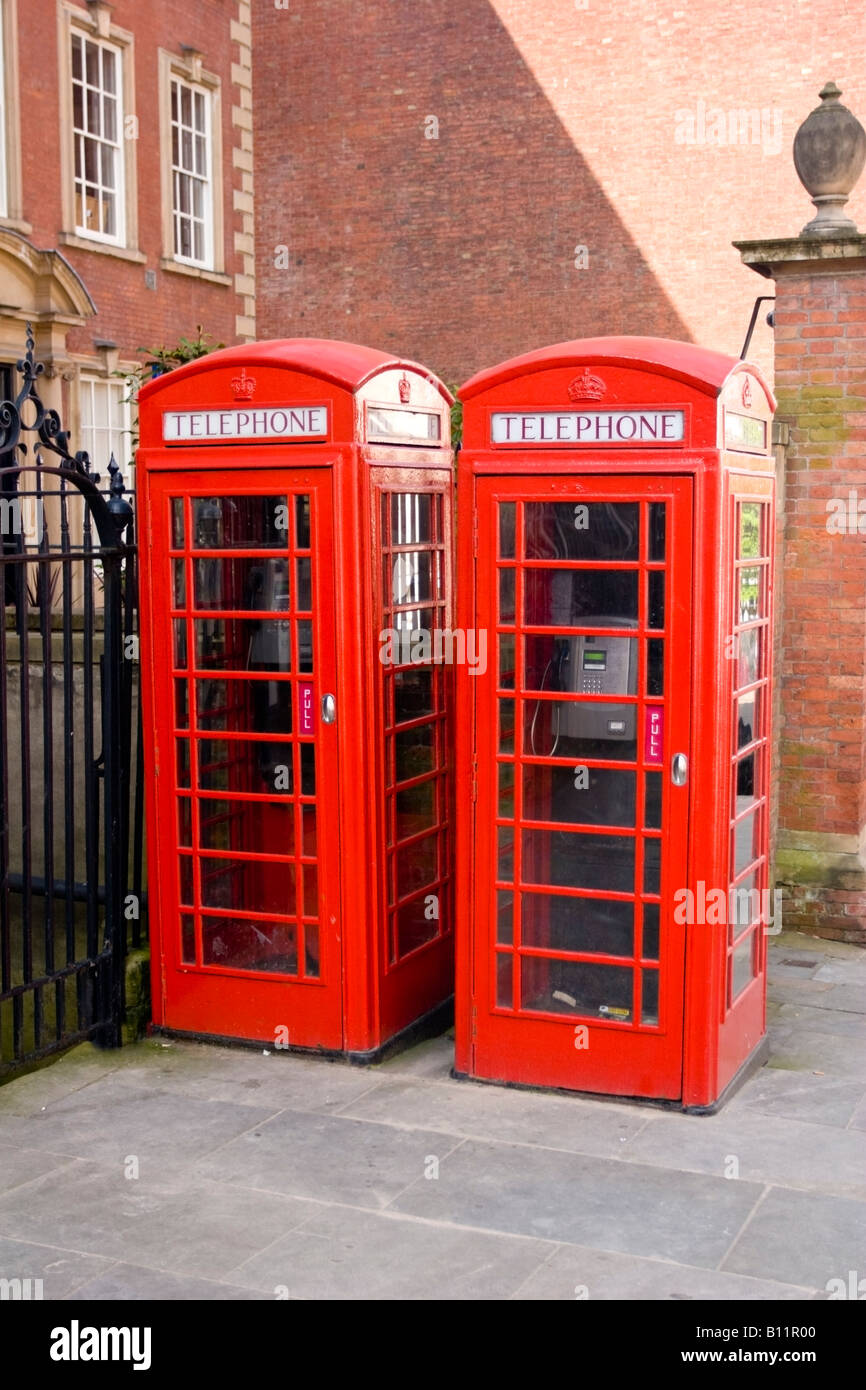 British Telecom red telephone boxes Stock Photo - Alamy