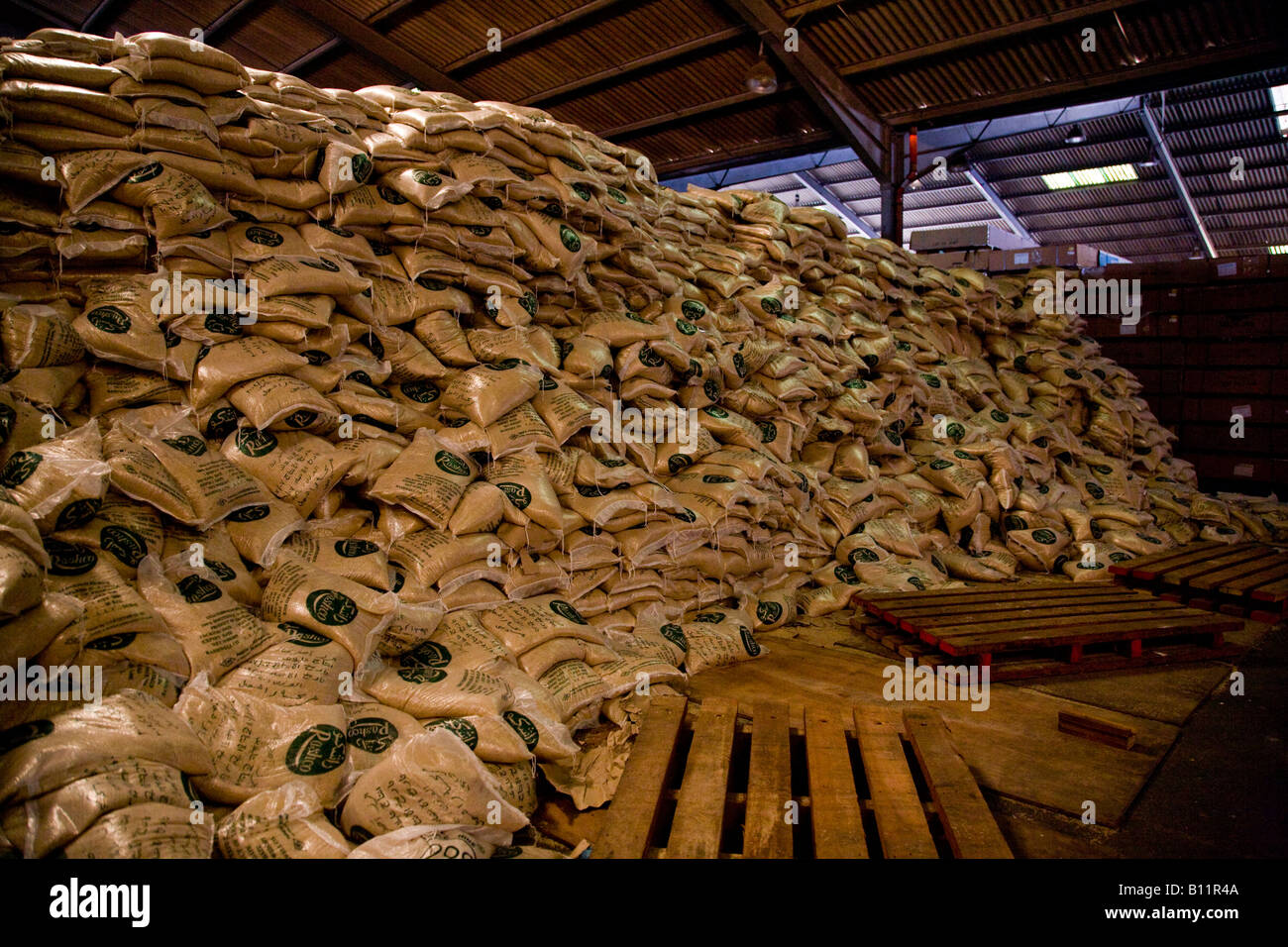 Rice Sacks ready for transportation in storage facility at Port Khalid ...
