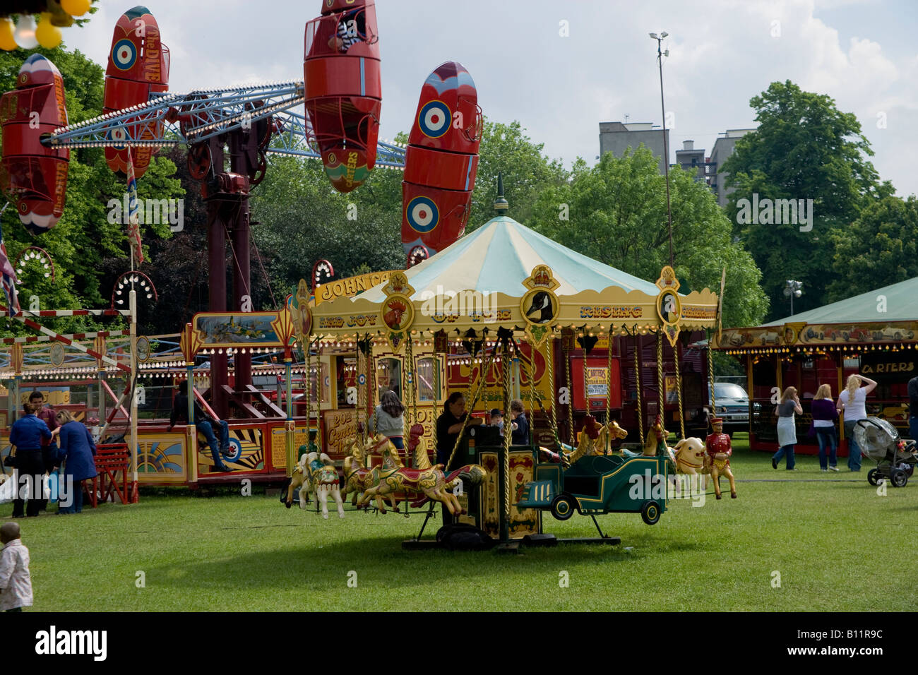 50s People Summer classic coconut throwing fair funfair helter skelter ...