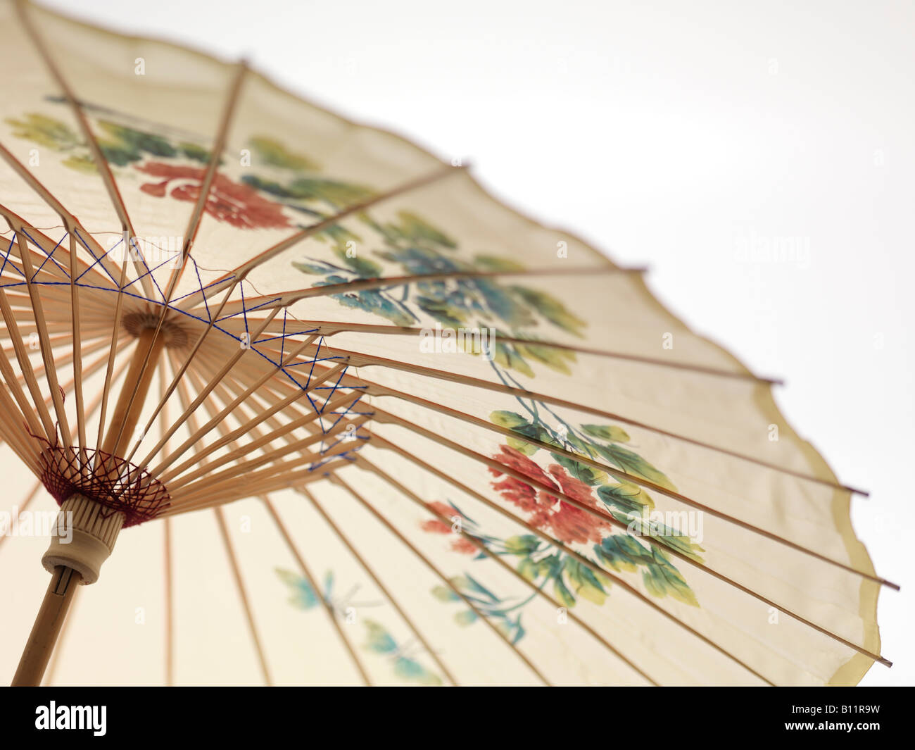 open umbrella wood stick close-up opening oreintal Stock Photo - Alamy