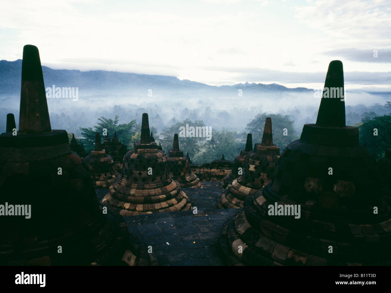 Ninth century Buddhist Mahayana monument in Borobudur, Central Java ...