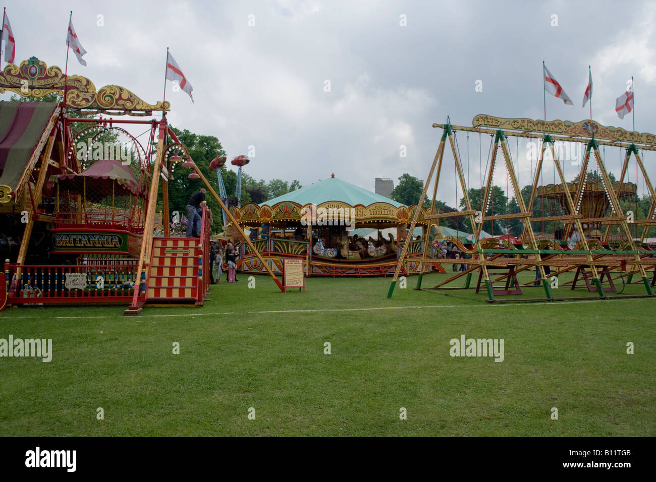 50s People Summer classic coconut throwing fair funfair helter skelter ...