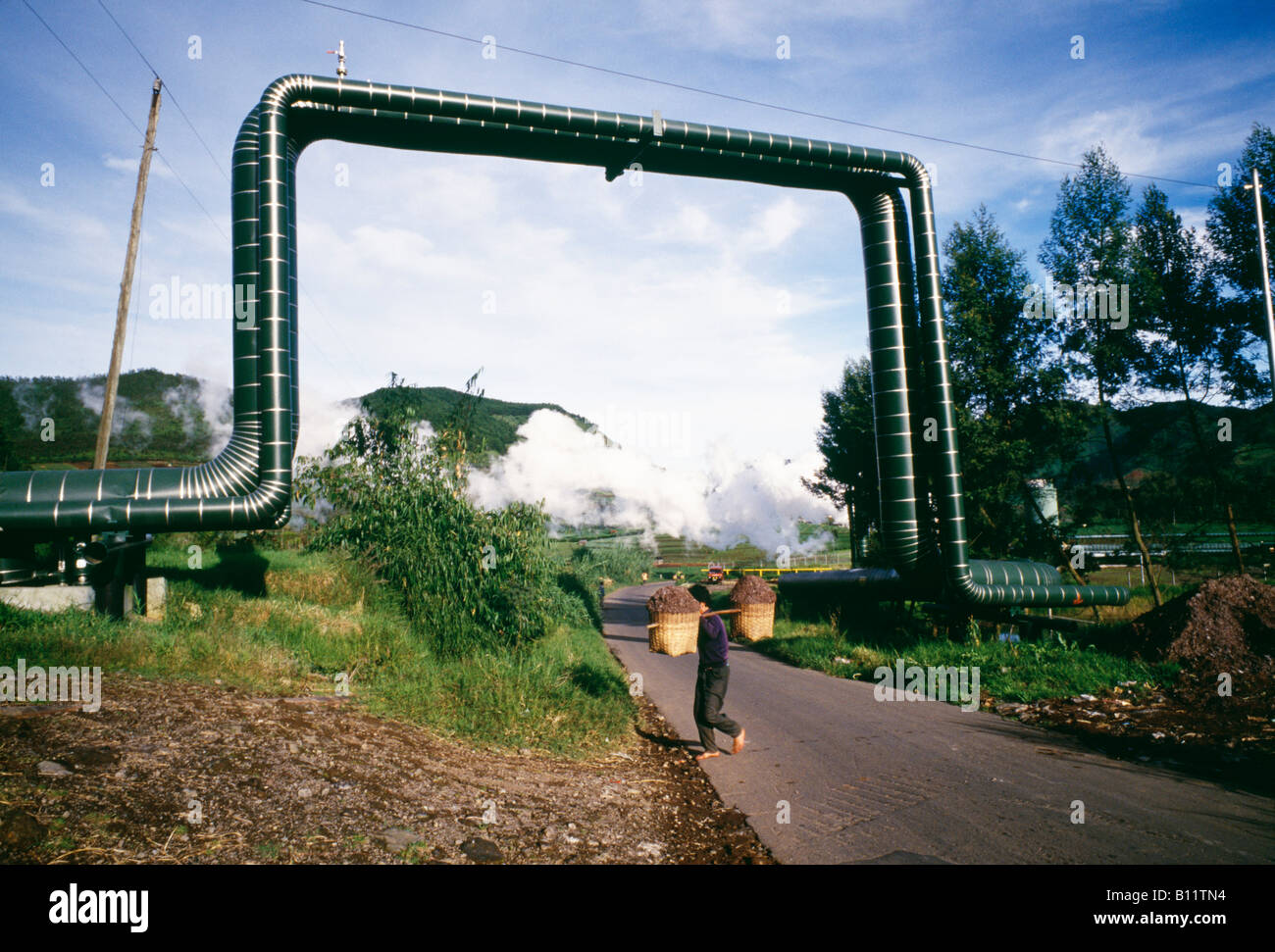 Pipelines along a plantation in central Java Indonesia Stock Photo - Alamy