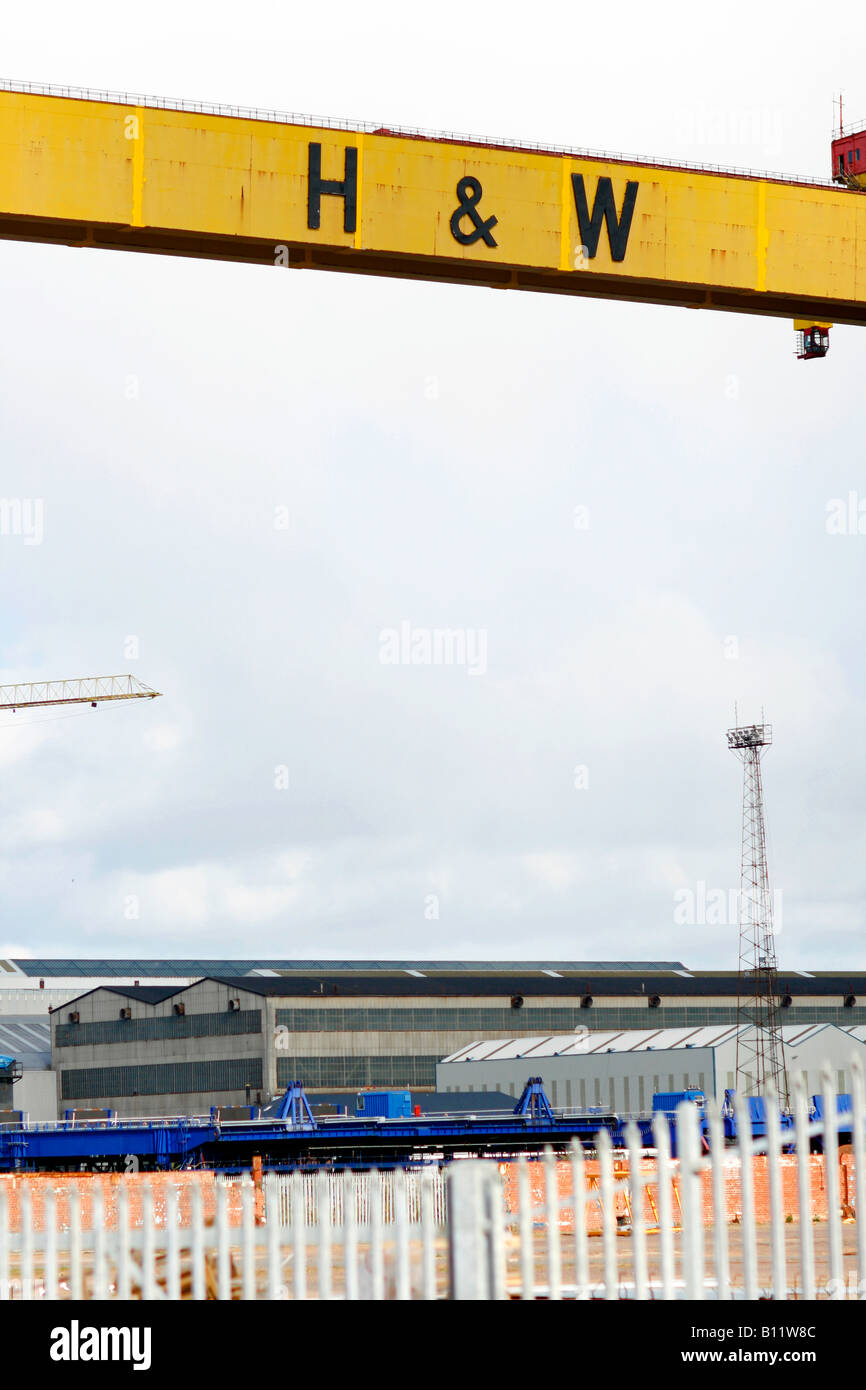 6th April 2008 The Harland and Wolf shipyard cranes Belfast Stock Photo ...