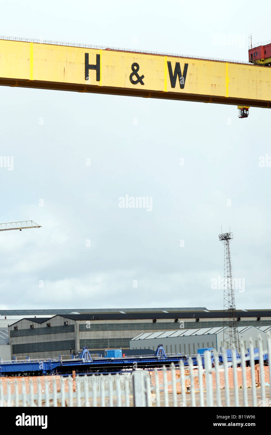 6th April 2008 The Harland and Wolf shipyard cranes Belfast Krupps ...