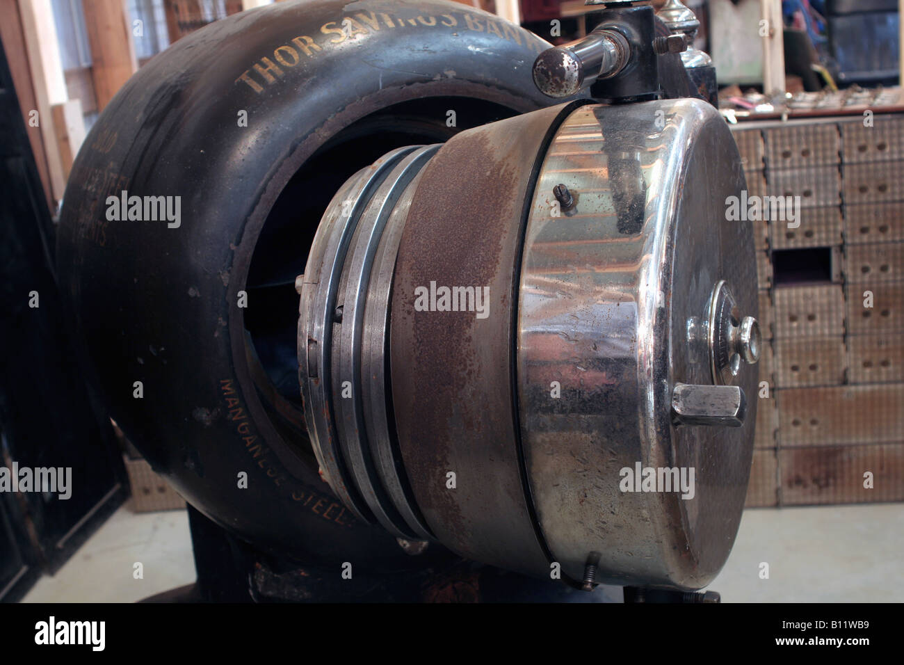 Old fashion bank safe Stock Photo - Alamy