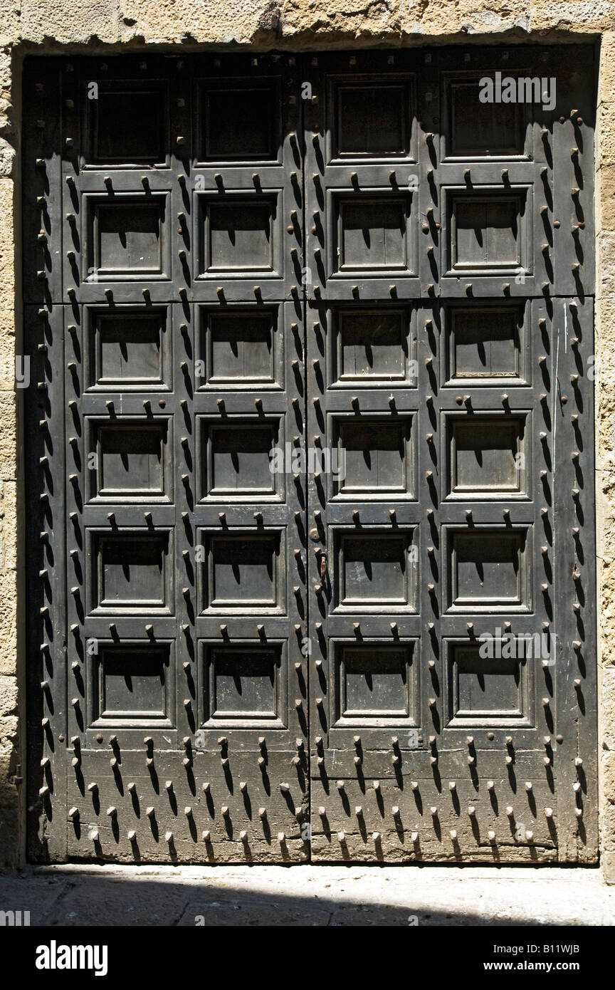 Close up of a fortifed door Stock Photo - Alamy