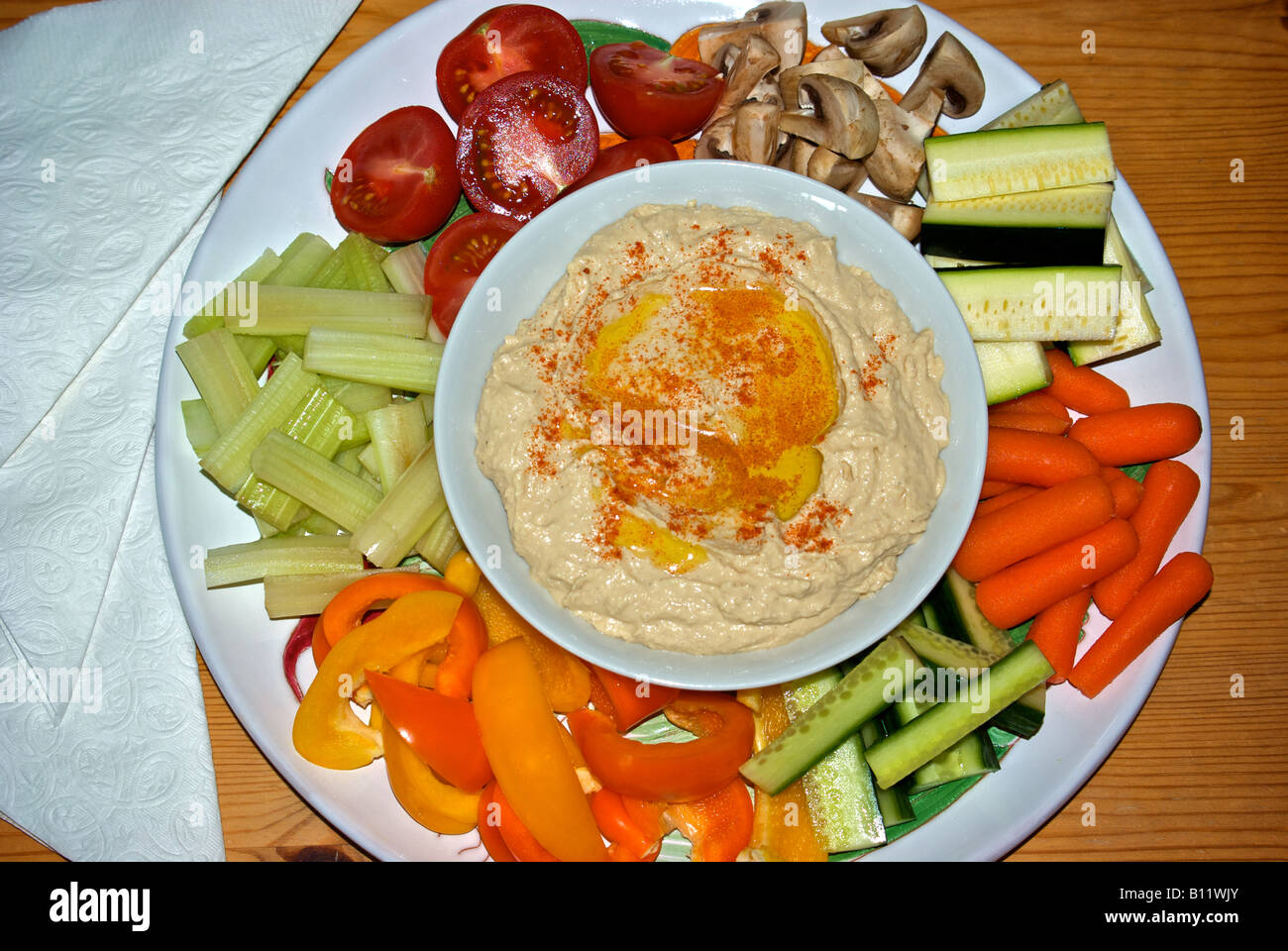 Creamy hummus makes a healthy light dip for a medley of fresh ...