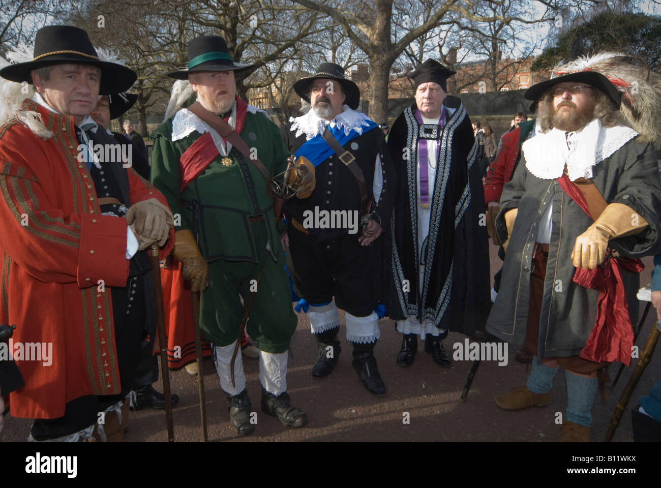 Officers from the regiments of the Kings Army hold a meeting before the ...