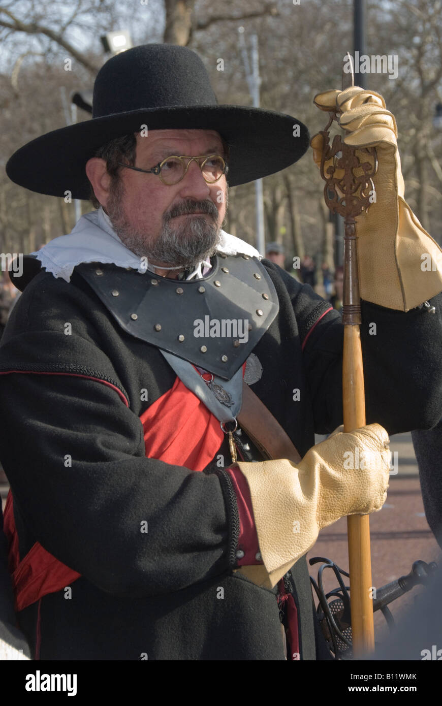 An officer from the Kings Army in the Mall waiting for the start of the ...