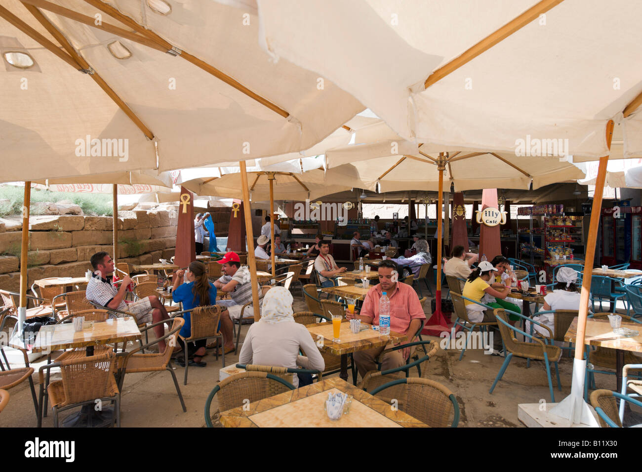Local cafe in the Precinct of Amun, Temple of Karnak, Luxor, Nile ...