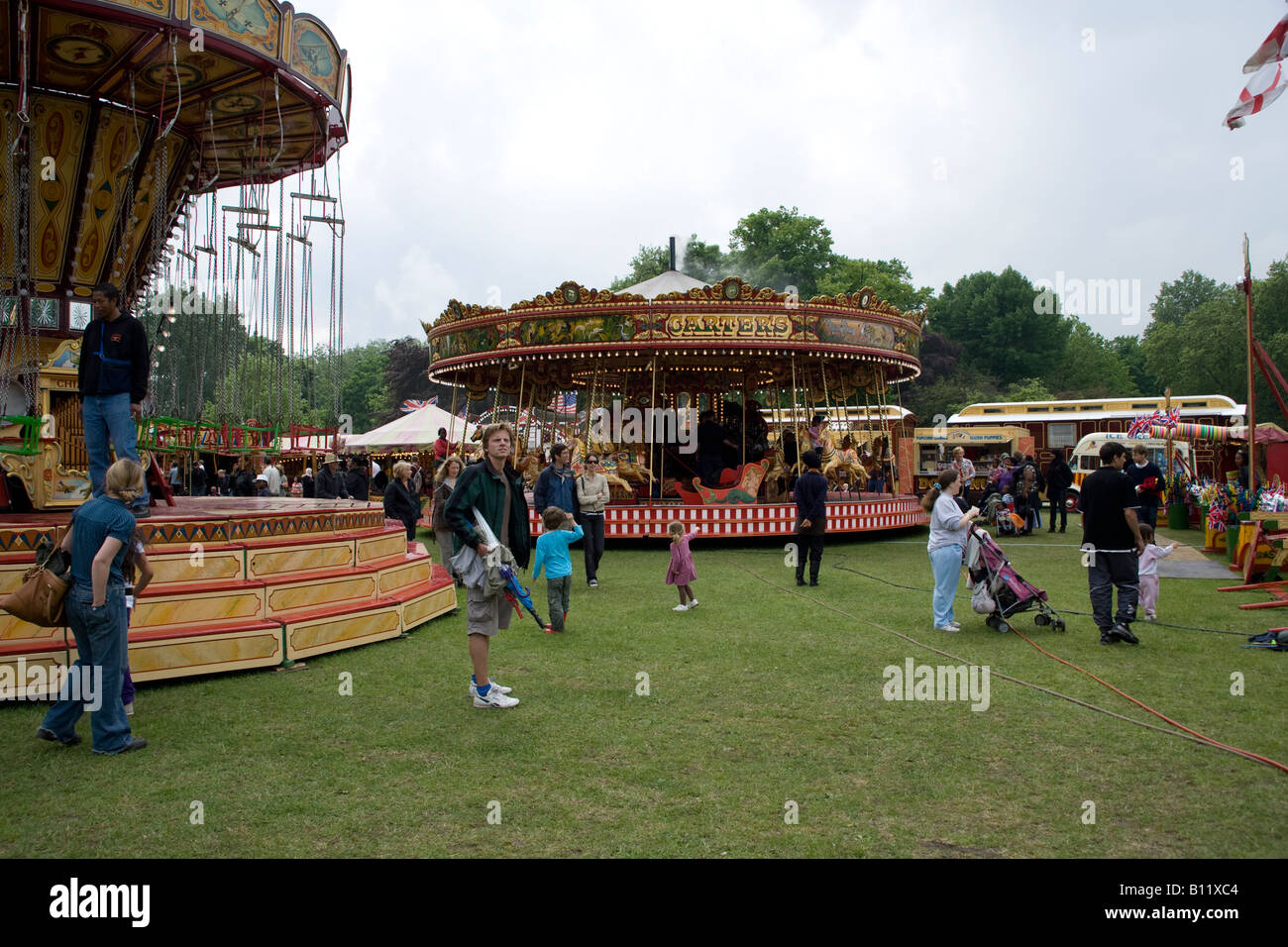50s People Summer classic coconut throwing fair funfair helter skelter ...
