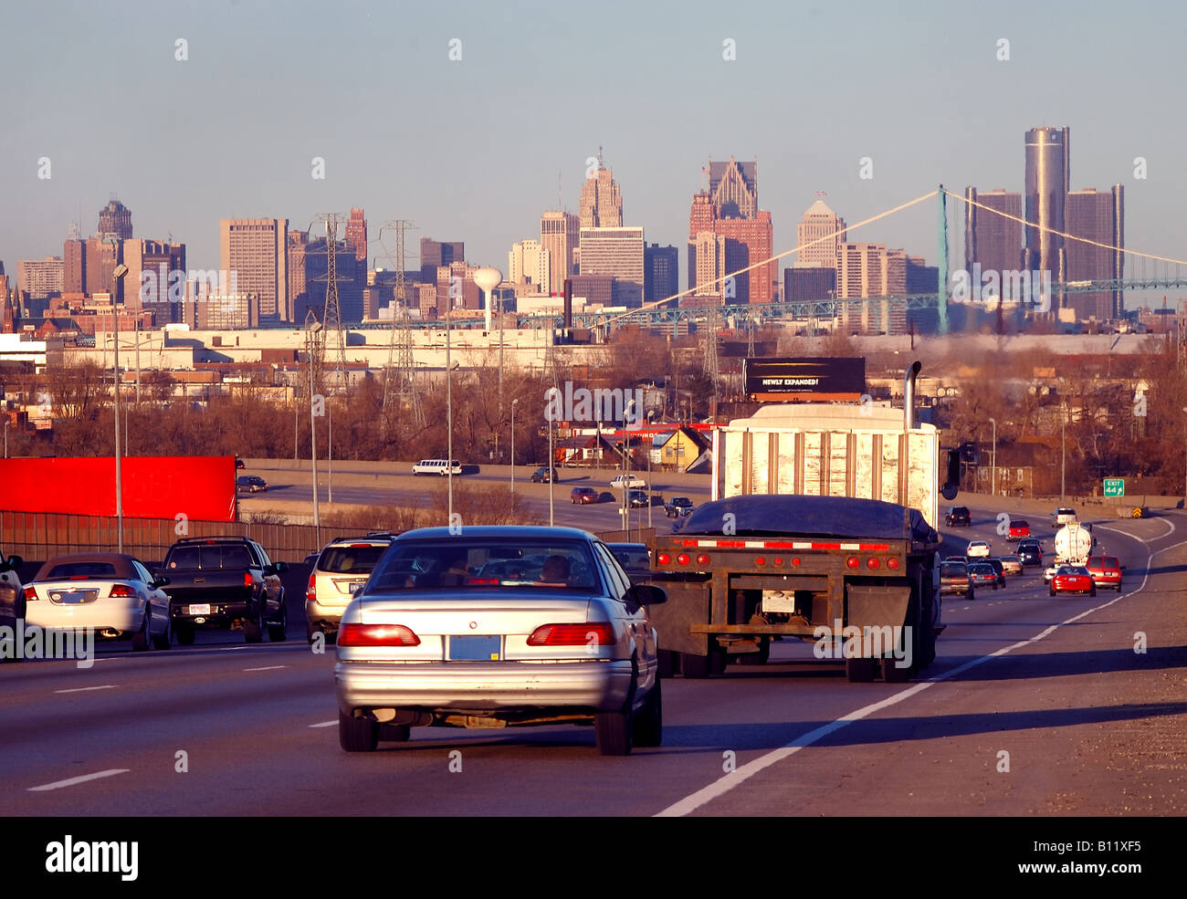 Morning Freeway Traffic, Detroit Stock Photo - Alamy