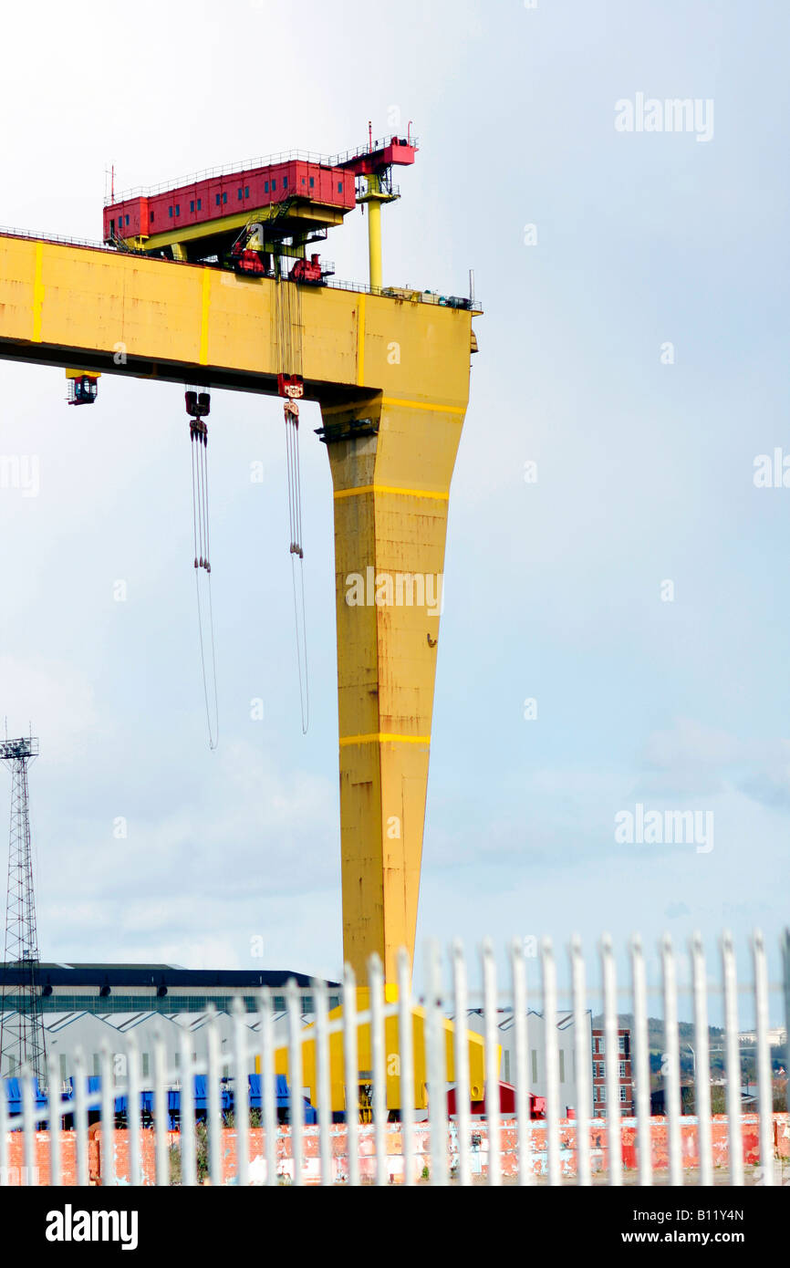 6th April 2008 The Harland and Wolf shipyard cranes Belfast Stock Photo ...