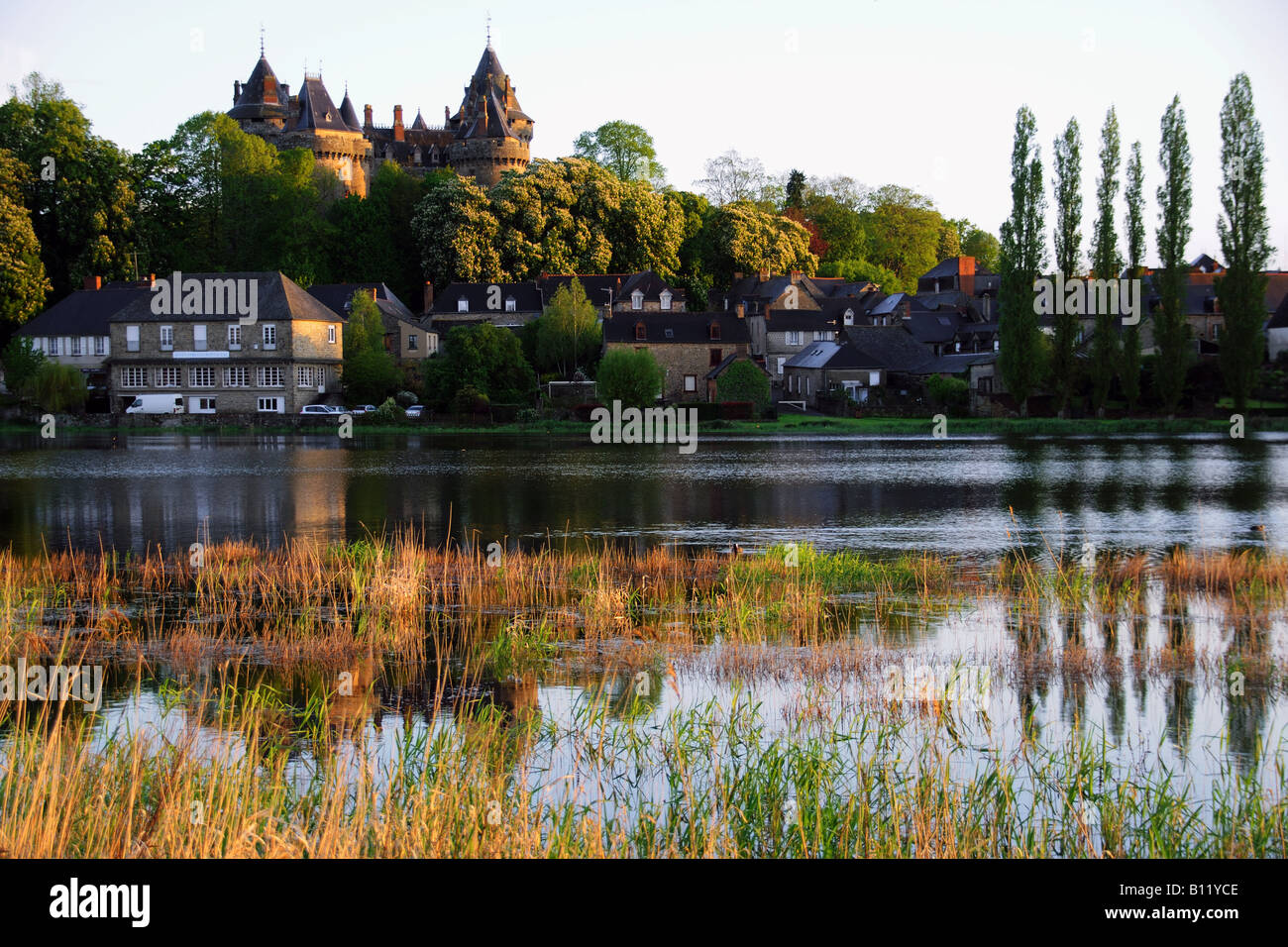 The Lake and Chateau de Combourg in Northern Brittany France Stock ...