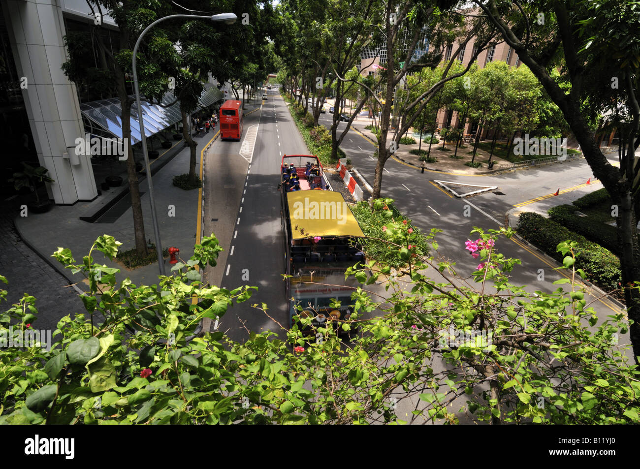 Tree lined Temasek Boulevard Marina Bay Singapore Stock Photo - Alamy