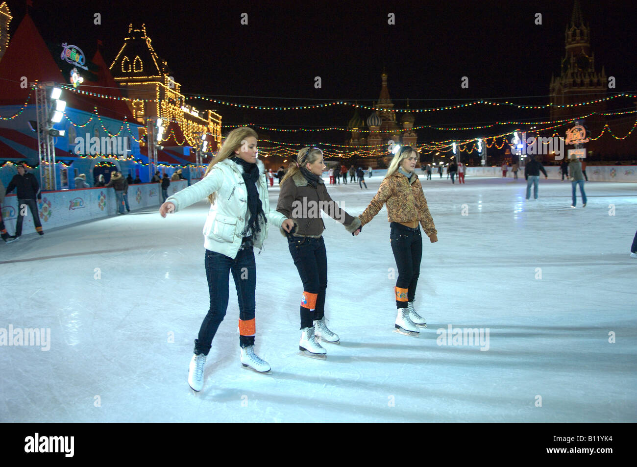Ice skating rink Red Square Moscow Russian Federation Stock Photo - Alamy